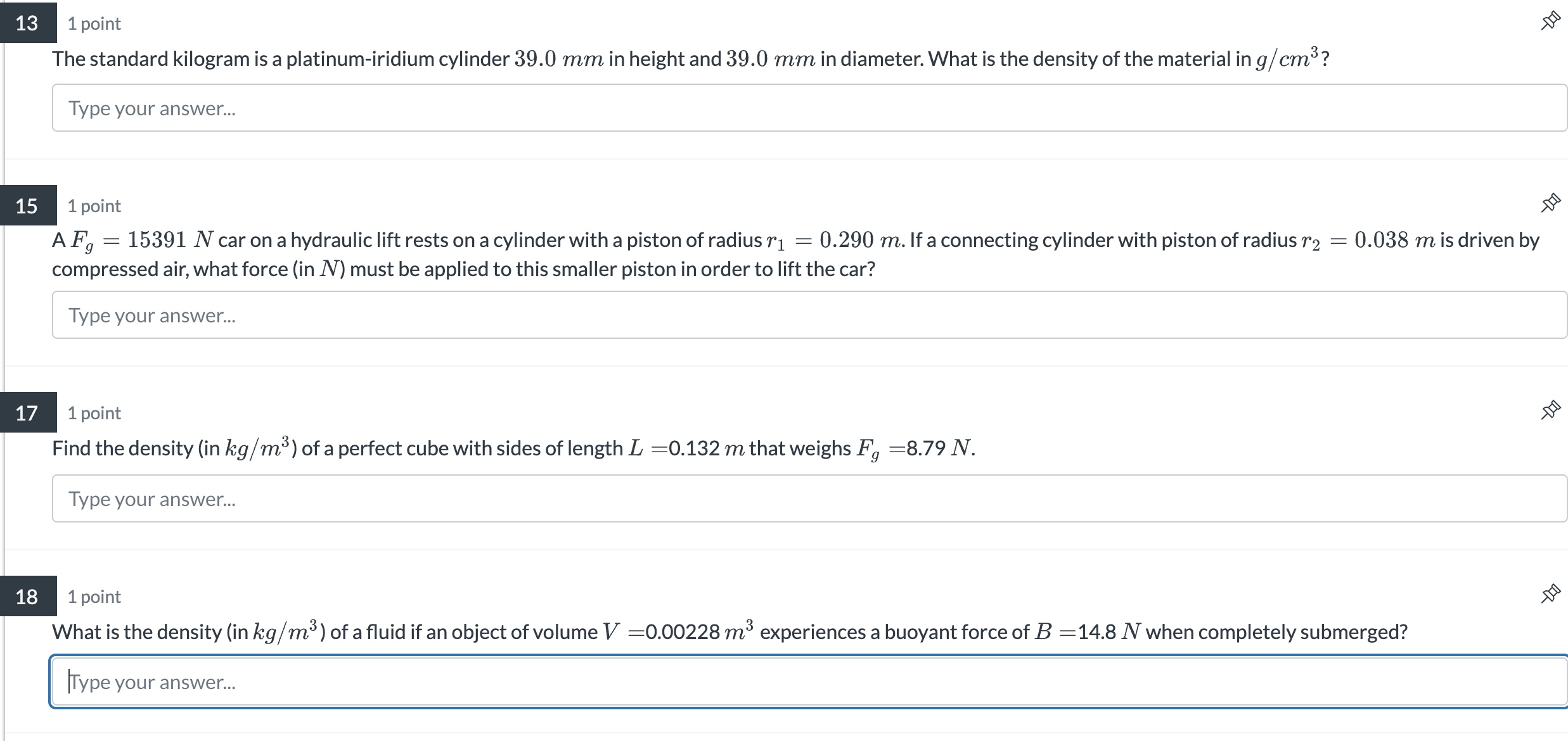 Solved The standard kilogram is a platinum-iridium cylinder | Chegg.com