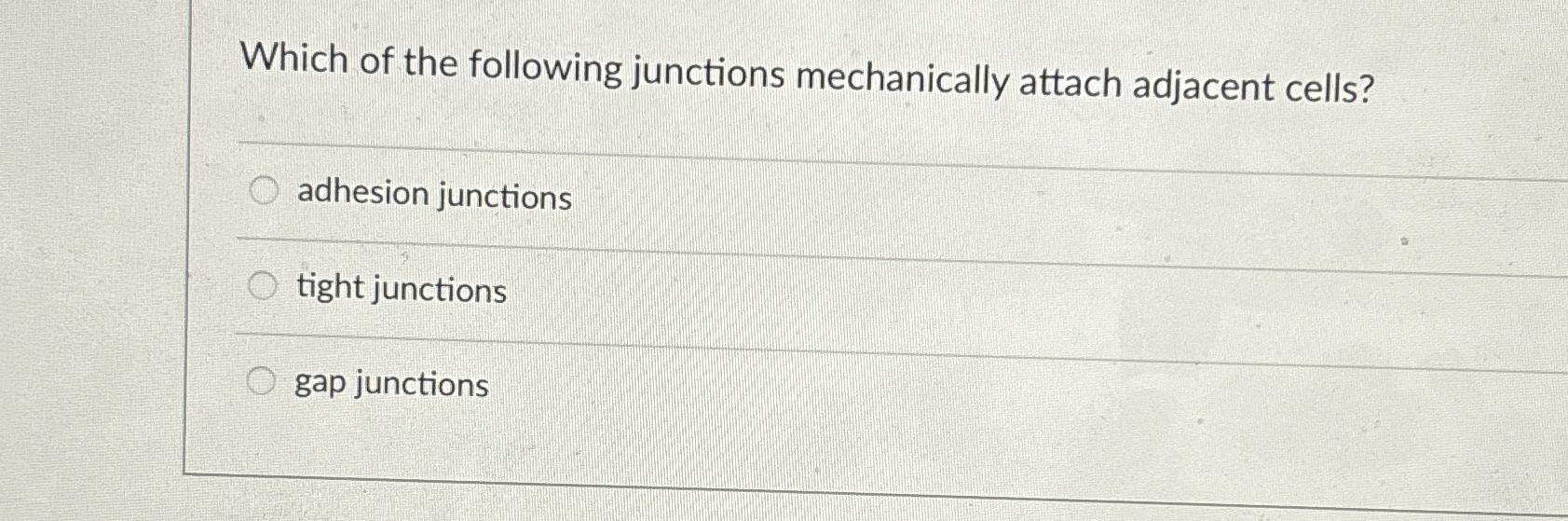 Solved Which of the following junctions mechanically attach | Chegg.com