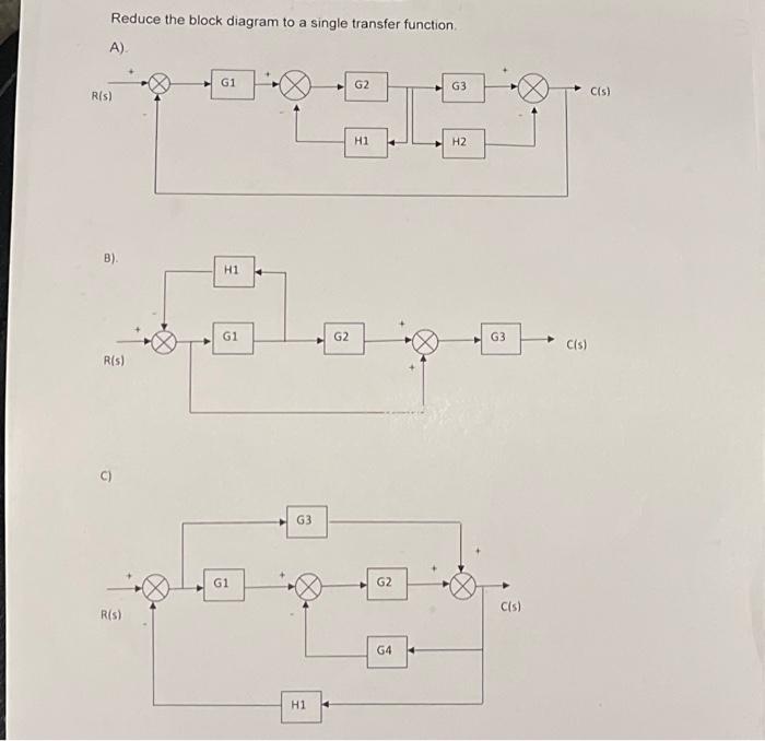 Reduce the block diagram to a single transfer | Chegg.com