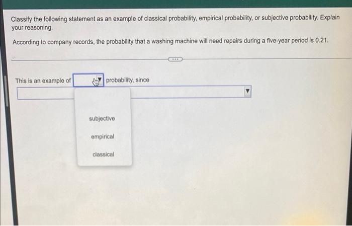 Solved Classify the following statement as an example of | Chegg.com