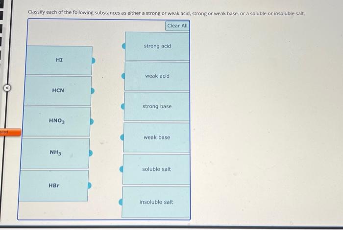 Solved Classify each of the following substances as either a | Chegg.com