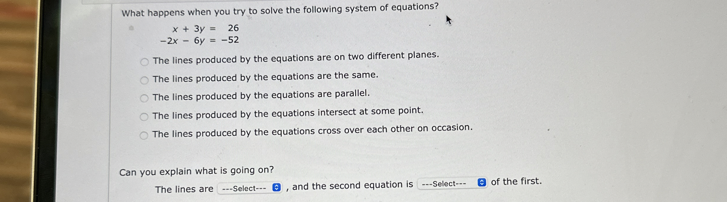 Solved What happens when you try to solve the following | Chegg.com