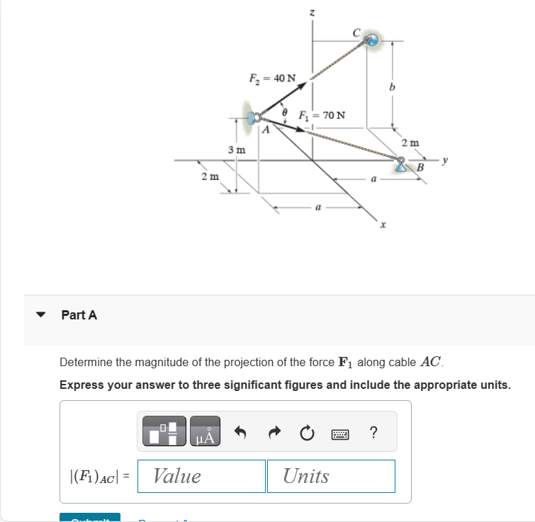 Solved Part Adetermine The Magnitude Of The Projection Of