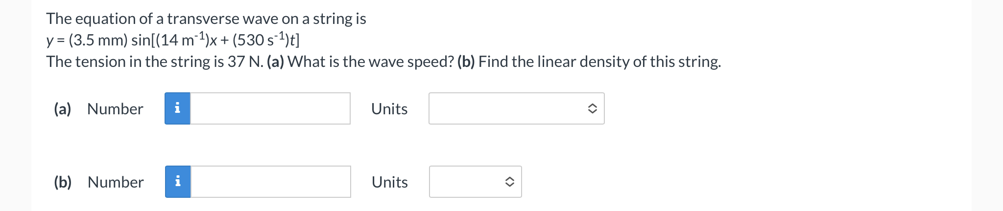 Solved The equation of a transverse wave on a string | Chegg.com