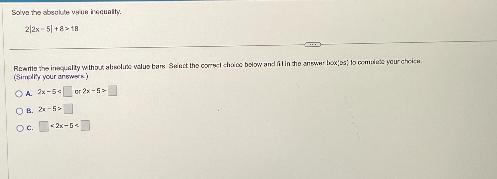 Solved Solve the absolute value | Chegg.com