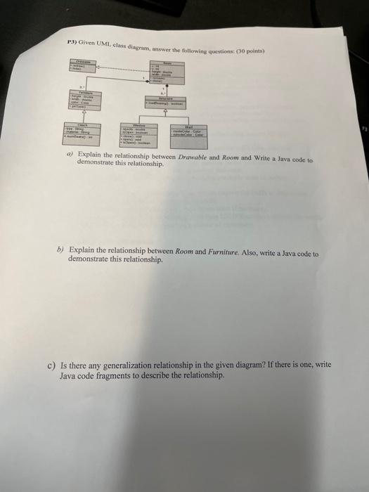 p3) Given UML class diagram, answer the following | Chegg.com