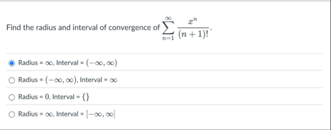 Solved Find the radius and interval of convergence of | Chegg.com