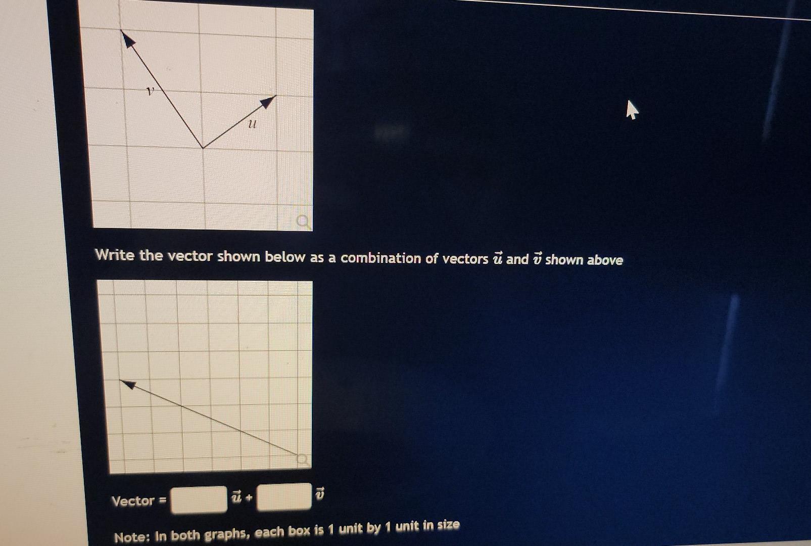 Solved u Write the vector shown below as a combination of | Chegg.com