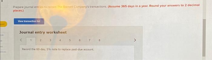 Following are transactions of The Barnett Company: | Chegg.com