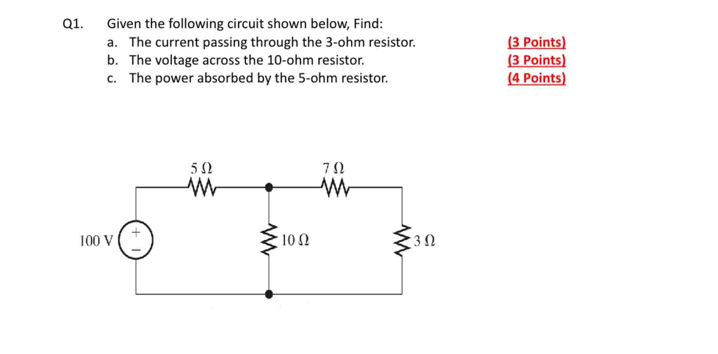 Solved Q1. ﻿Given the following circuit shown below, Find:a. | Chegg.com