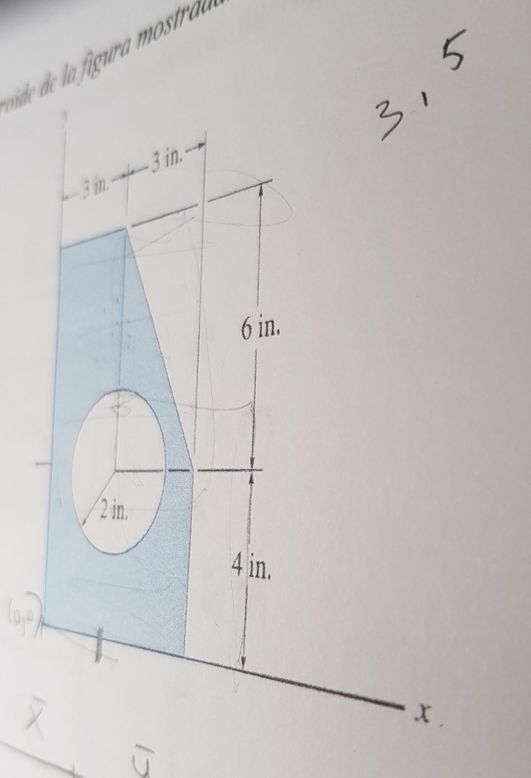 Solved 5 toide de la figura mostra 31 3 in. ----- 3 in 6 in. | Chegg.com
