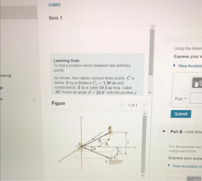 Solved Learning Goal: To find a position vector between two | Chegg.com