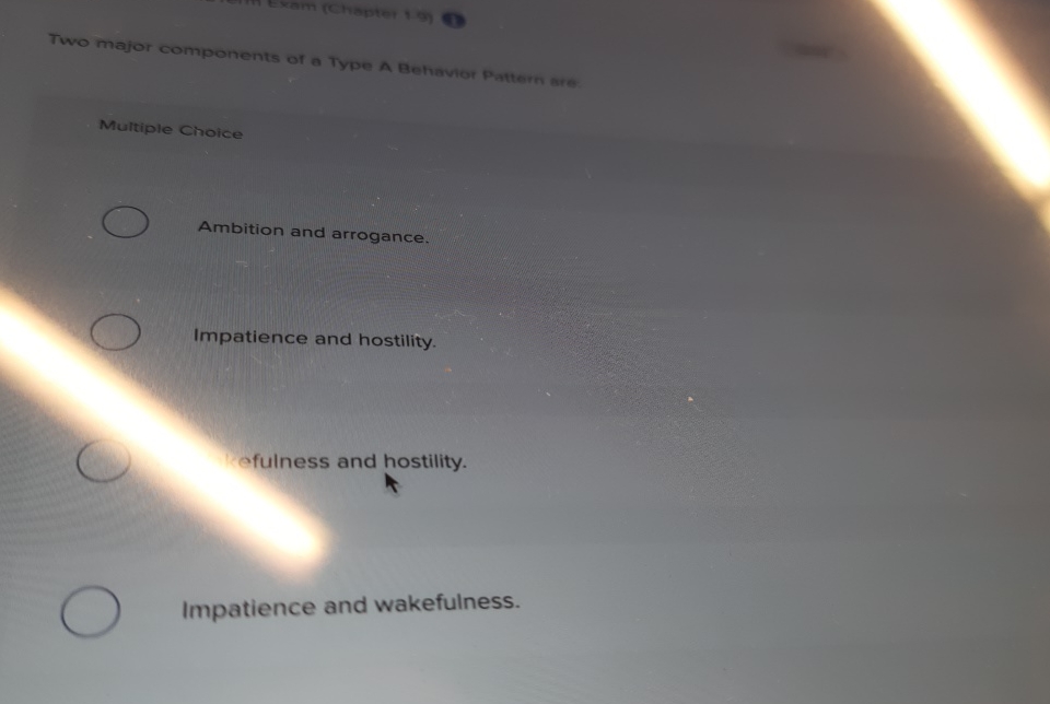 Solved Two major components of a Type A Behavior Pattern | Chegg.com