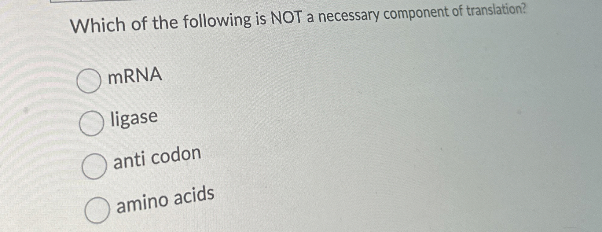 Solved Which of the following is NOT a necessary component | Chegg.com