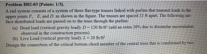 Solved Problem H02-03 [Points: 1/3]. A rail system consists | Chegg.com