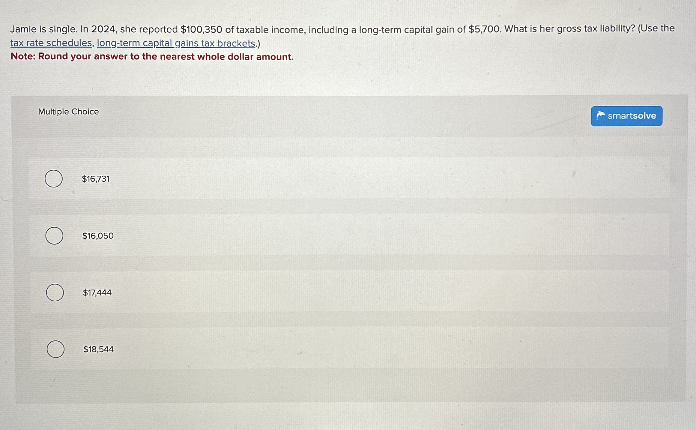 Solved Jamie is single. In 2024, ﻿she reported $100,350 ﻿of | Chegg.com