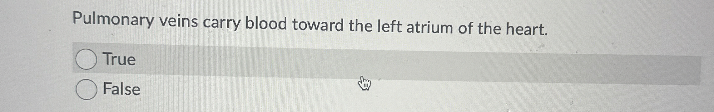 Solved Pulmonary veins carry blood toward the left atrium of | Chegg.com