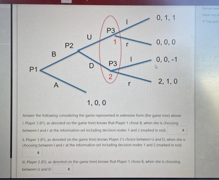 Solved Answer the following considering the game represented | Chegg.com