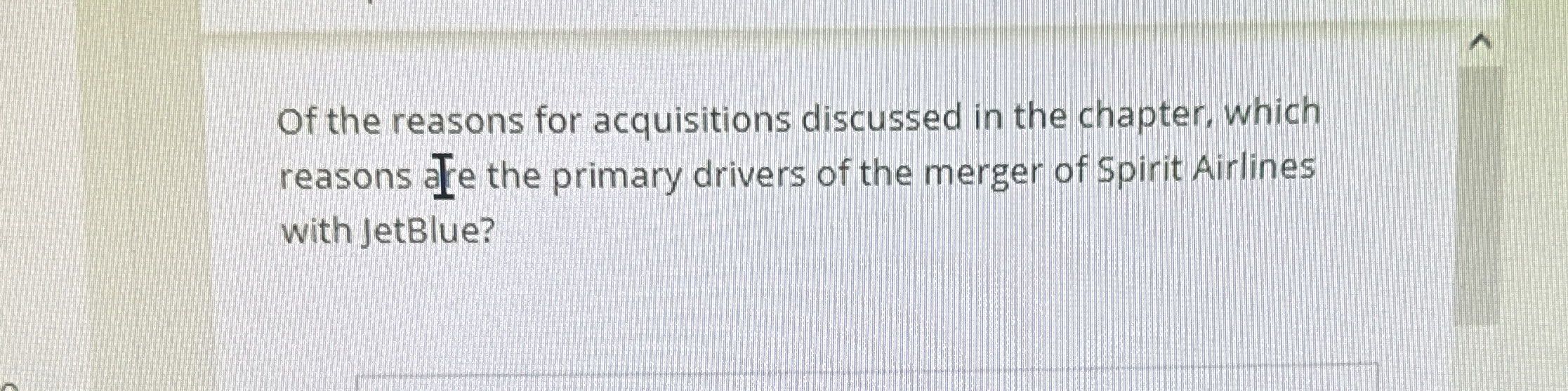 Solved Of the reasons for acquisitions discussed in the | Chegg.com | Chegg.com
