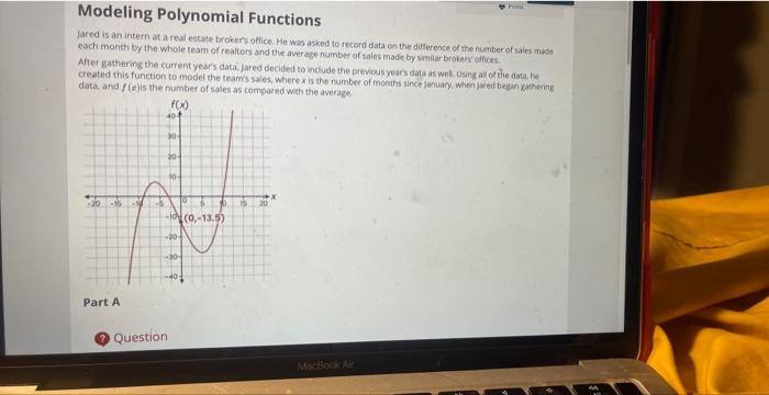 Solved Modeling Polynomial Functions Dared Is An Intern At A