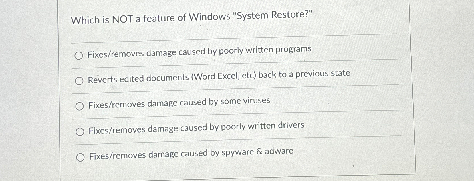 Solved Which is NOT a feature of Windows "System | Chegg.com