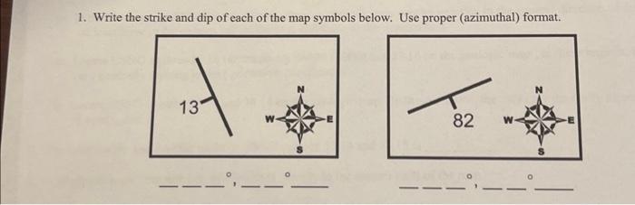 Solved find the strike and dip of each of the map symbols | Chegg.com