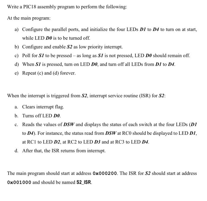 Solved Question: As shown in Figure 1, a PIC18 is connected | Chegg.com