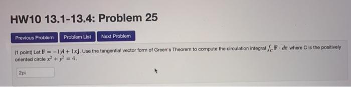 Solved HW10 13.1-13.4: Problem 25 Previous Problem Problern | Chegg.com