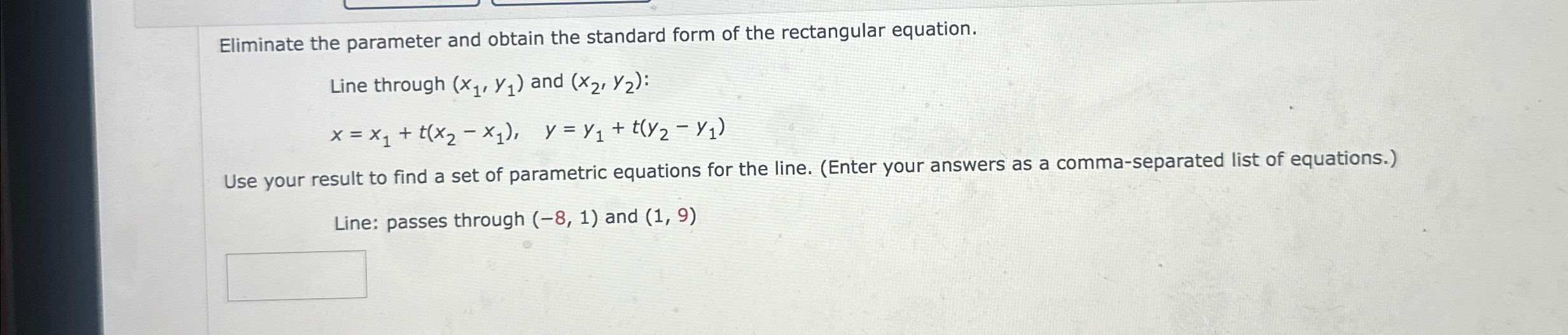 Solved Eliminate the parameter and obtain the standard form | Chegg.com