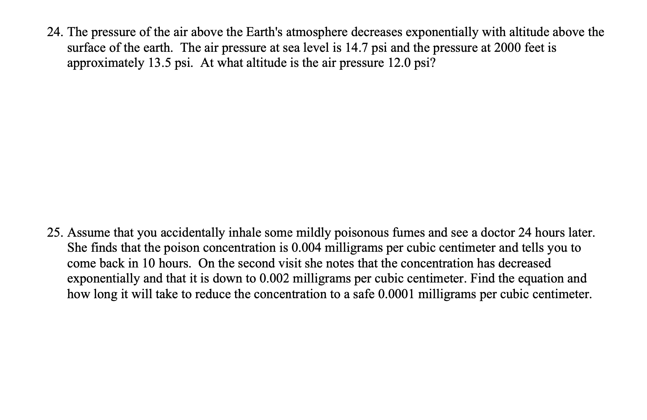 Solved 1) ﻿The pressure of the air above the Earth's | Chegg.com