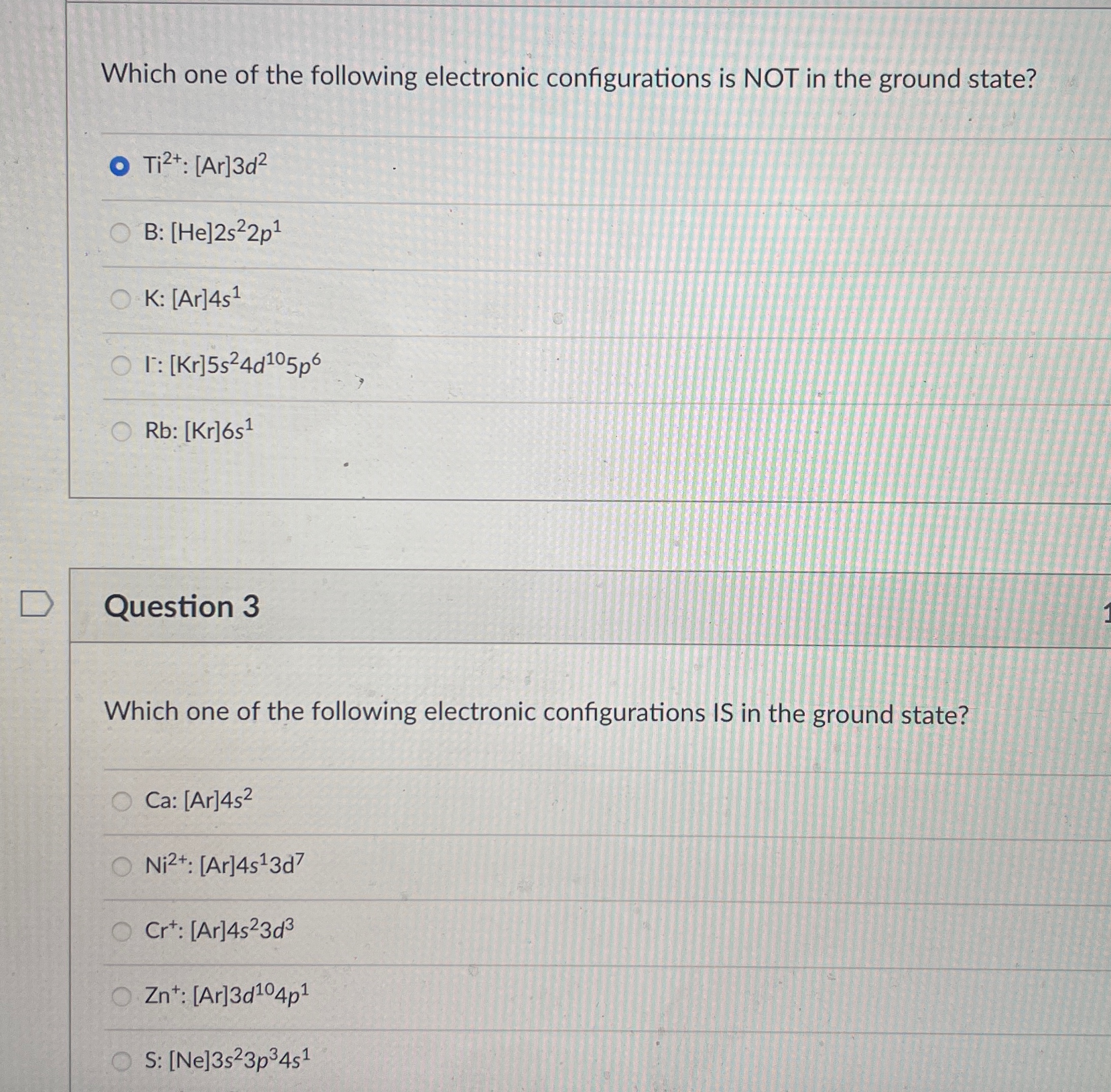 Solved Which one of the following electronic configurations | Chegg.com