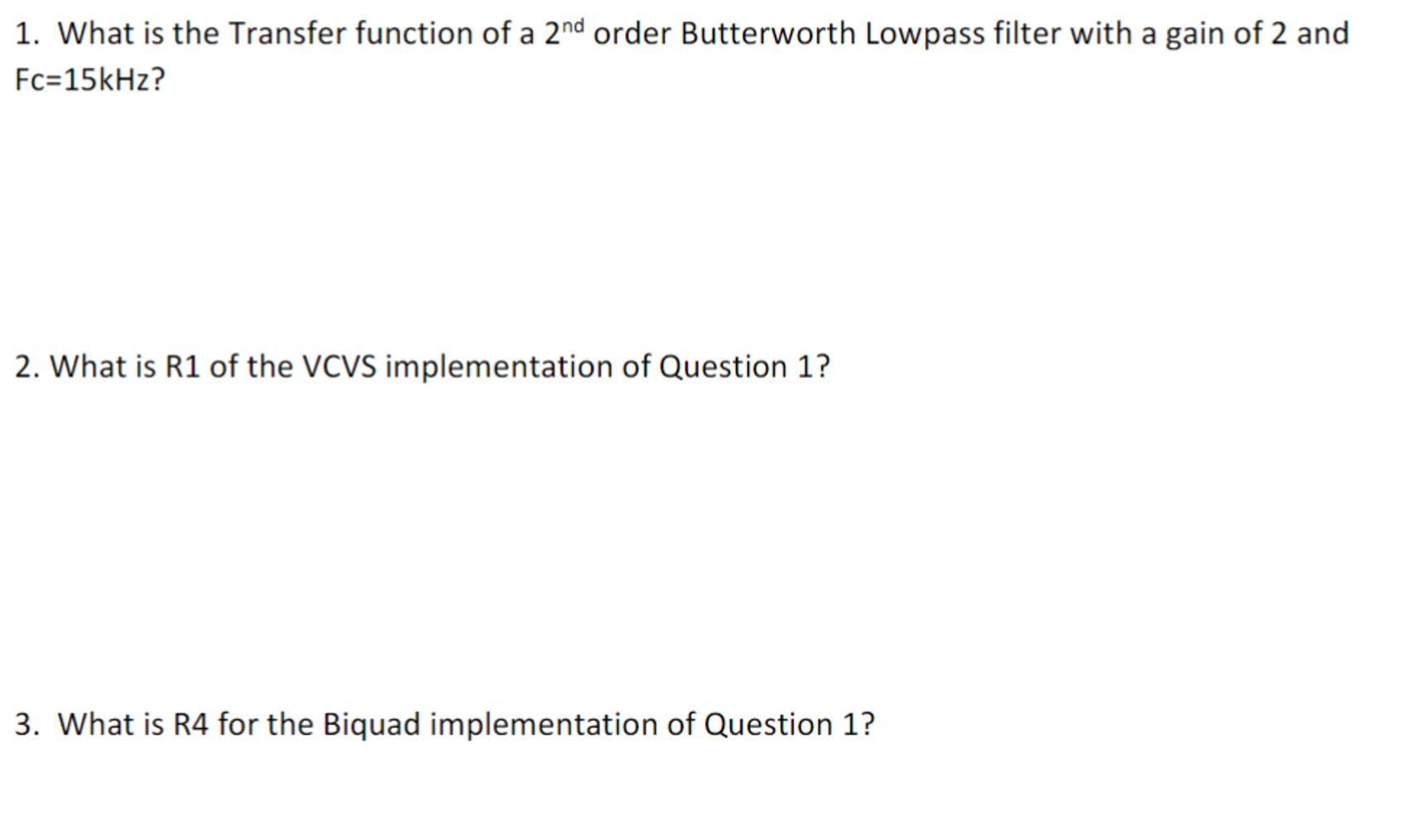 Solved 1. ﻿What is the Transfer function of a 2nd ﻿order | Chegg.com