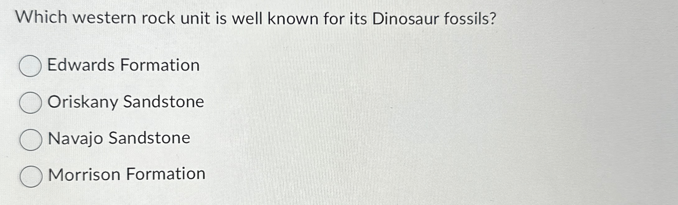 Solved Which western rock unit is well known for its | Chegg.com