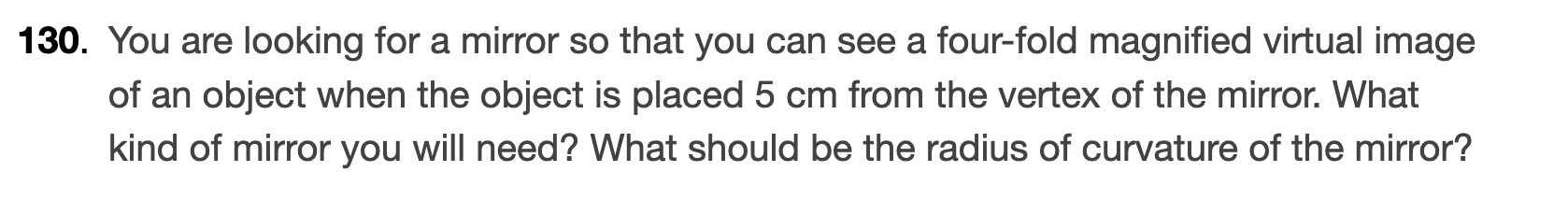 Solved Please write down work. You are looking for a mirror | Chegg.com