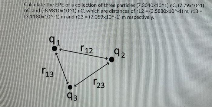 Solved Calculate the EPE of a collection of three particles | Chegg.com