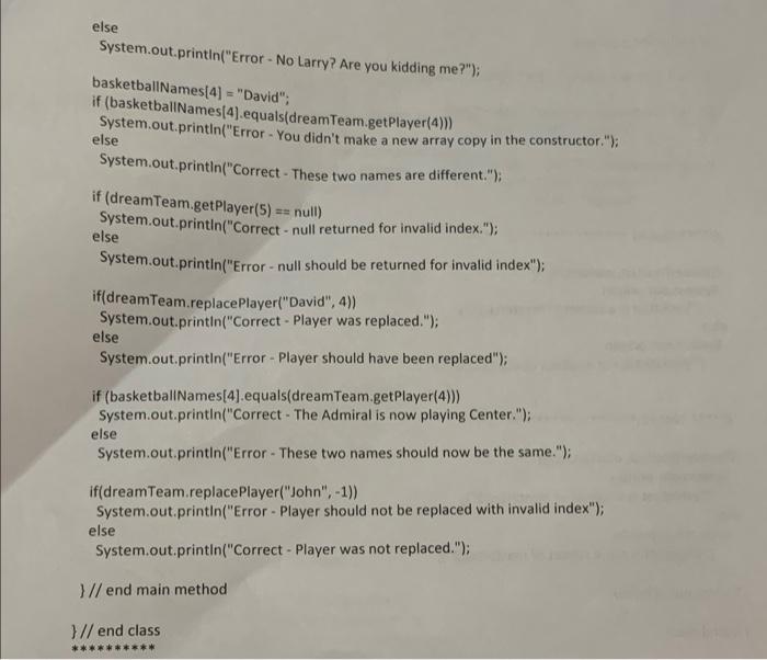 Solved Part A: Team Roster RosterTest.java is available with | Chegg.com