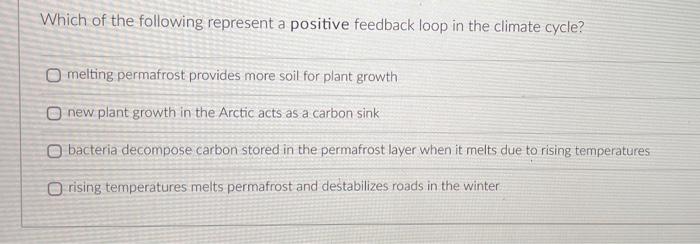 Solved Which of the following represent a positive feedback | Chegg.com