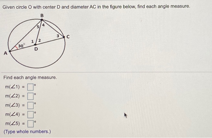 Solved Given circle O with center D and diameter AC in the | Chegg.com