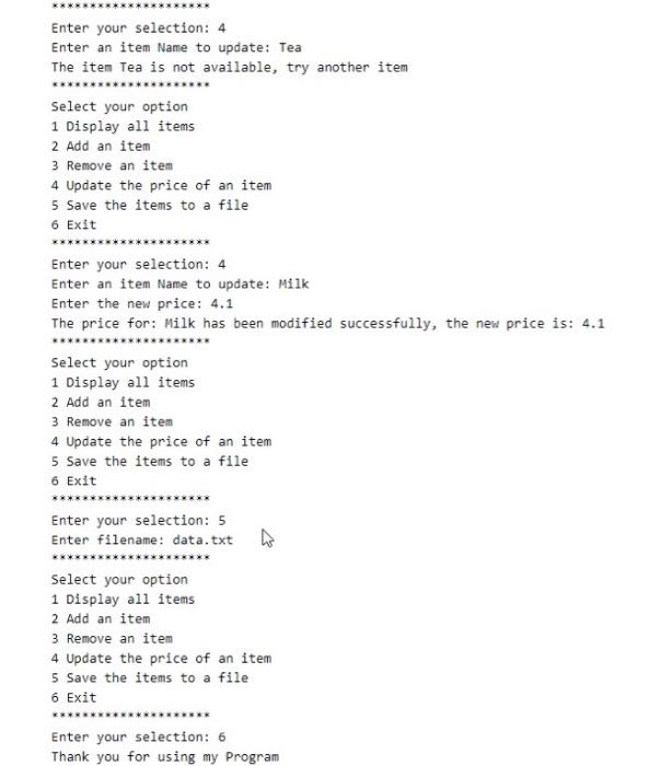 Solved Write a Python program that manages a store with the | Chegg.com
