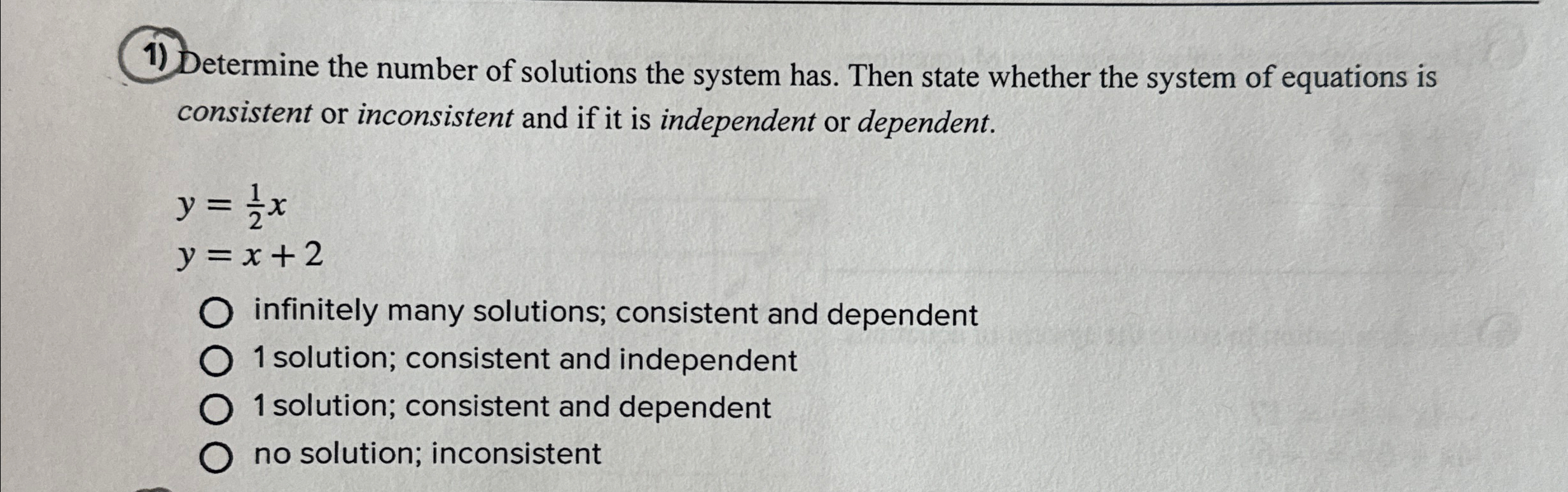 Solved Determine the number of solutions the system has. | Chegg.com