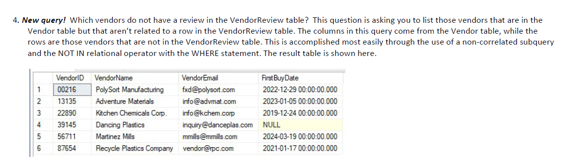 Solved Please answer question 4. ﻿Purchase Order Database is | Chegg.com