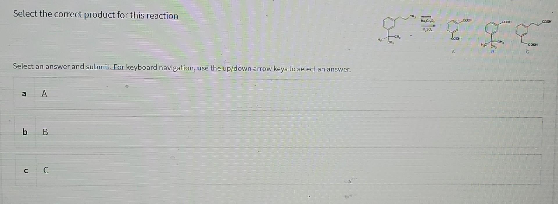 Solved Select the correct product for this reaction Select | Chegg.com