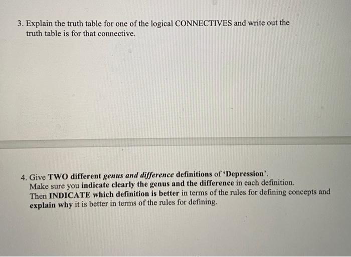 3. Explain the truth table for one of the logical | Chegg.com