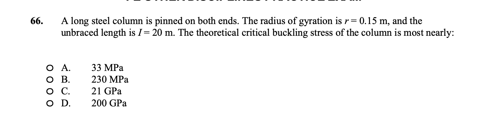 Solved A long steel column is pinned on both ends. The | Chegg.com