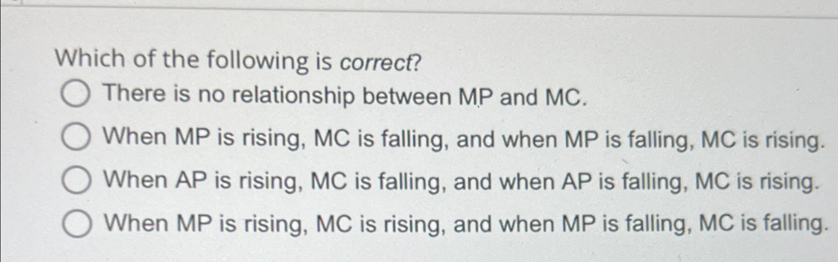 Solved Which of the following is correct?There is no | Chegg.com