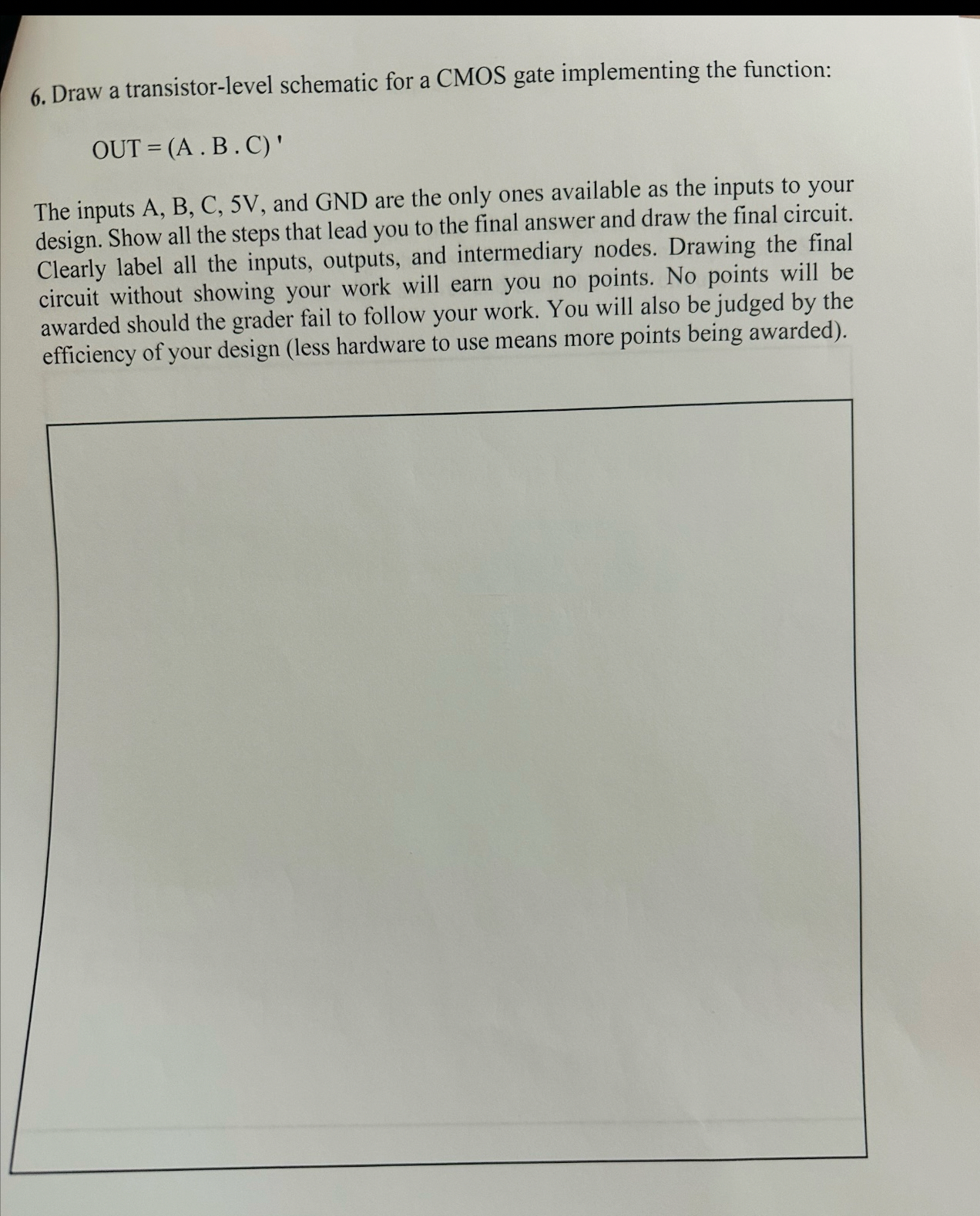 Solved The schematic above shows the CMOS implementation of | Chegg.com