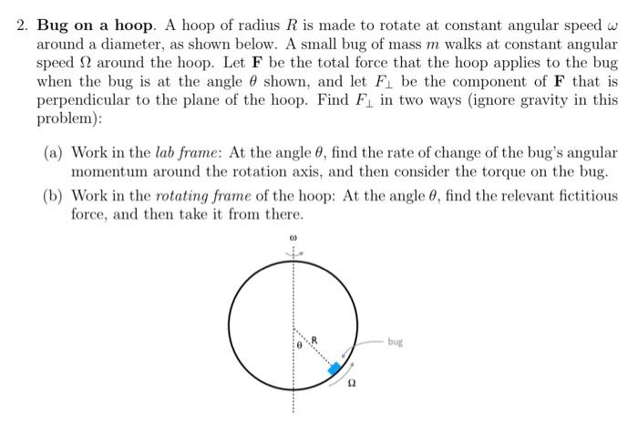 Solved 2 Bug On A Hoop A Hoop Of Radius R Is Made To