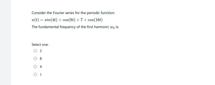 Solved Consider the Fourier series for the periodic | Chegg.com