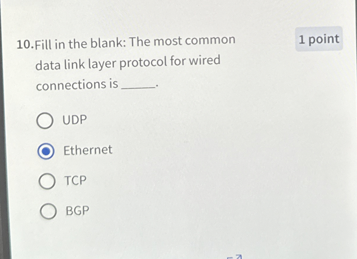 Solved Fill in the blank: The most common1 ﻿pointdata link | Chegg.com