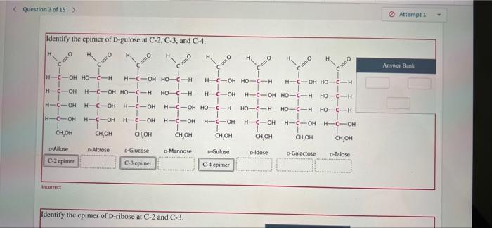 Solved Identify the epimer of D-gulose | Chegg.com